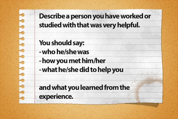 Describe a Helpful Person [IELTS Speaking Part 2] - TED IELTS