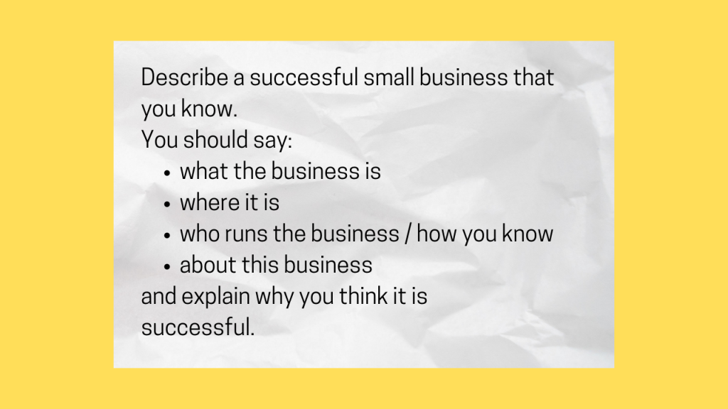 describe a business - TED IELTS